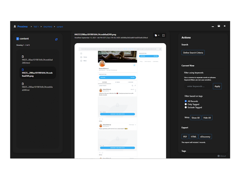 PROXIMA Explorer - Automated Social Media Collection : SUMURI